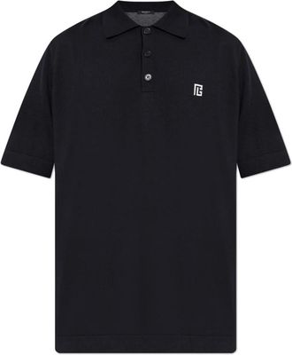 Balmain Homme, Tops, Noir, Taille: 2XL Polo Logo