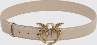 Pinko Lederg&uuml;rtel mit Love Birds Logo-Schnalle aus Metall