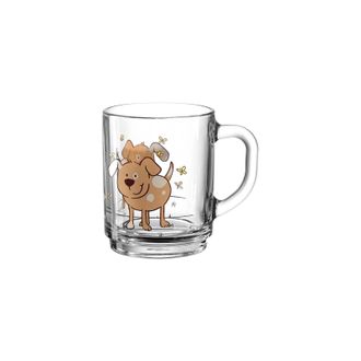 Montana Tasse :kids, 250 ml, Hund, Kindertasse mit Tier-Motiv, Stapelbare Glas-Tasse, 050622