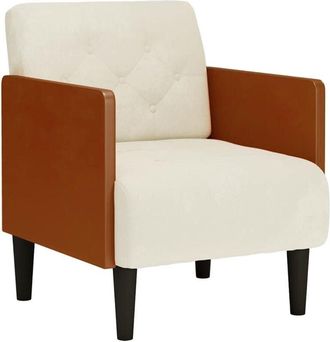 vidaXL Sessel mit Armlehnen Creme 55 cm Samt Vidaxl