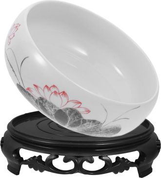 BESPORTBLE Blauer Und Wei&szlig;er Keramik Bonsai Topf Mit Sockel Geeignet Als Tischdekorations Pflanzgef&auml;&szlig; F&uuml;r Wohnzimmer Und Gesch&auml;ftsr&auml;ume