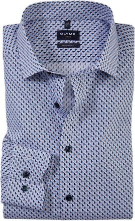 Olymp Blaues Langarm Businesshemd - - Shirts - Herren - Blau - 6XL