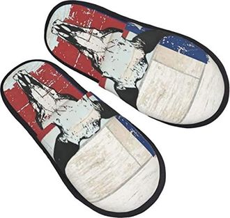 Generic Chaussons Femme Homme Cr&acirc;ne De Vache Drapeau De L&Eacute;tat Am&eacute;ricain Du Texas Chausson DHiver Confort Chaussures Confortable Chaussures DInt&eacute;rieur Pour Voy