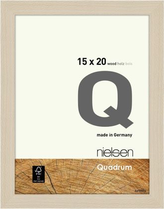 Nielsen Design Bilderrahmen, 15 x 20 cm, Holz, Ahorn, Fotorahmen zum Auftstellen und Aufh&auml;ngen im Hoch- & Querformat, Echtglas, Quadrum