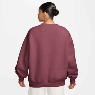 Nike Sweatshirt W NK STDO FLC MW OS CREW mit Kapuze, aus angerauter Sweatware
