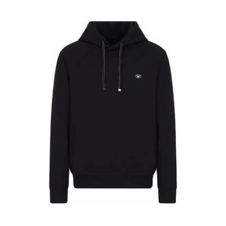 Armani Hoodie mit Logo-Patch - - Sweatshirts & Hoodies - Herren - Schwarzk - S