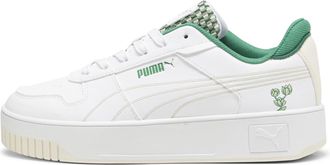 Puma Puma Women Carina Street Blossom Sneakers, Puma White-Sugared Almond-Archive Green, 40.5 EU