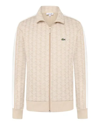 Lacoste Track-Sweatjacke Paris in Jacquard-Qualit&auml;t mit Monogramm-Print in