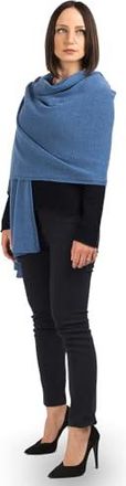 DALLE PIANE CASHMERE &Egrave;tole 100% cachemire - Made in Italy - Femme, Couleur: Bleu clair, Taille unique