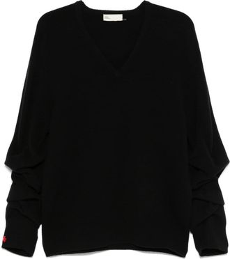 Tory Burch Geraffter Pullover - Schwarz