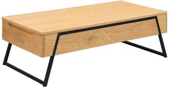 Vente-Unique Table basse avec plateau relevable placage chêne - Naturel - EBENORA