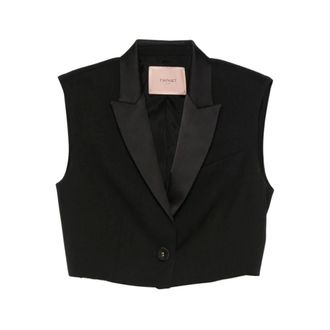 Twinset Femme, Vestes, Noir, Taille: 38 FR Gilet Court