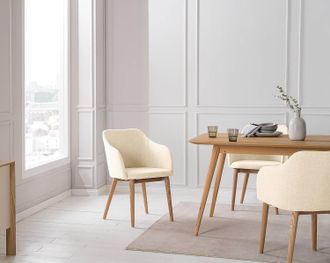 Mørteens home24 Armlehnenstuhl Corrie 54 x 82 x 60cm Beige/Creme