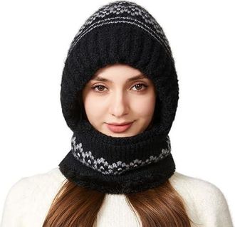 Generico Chapeau dhiver pour femme | r&eacute;glable au chaud en tricot | Chapeau thermique avec couvre-visage et &eacute;charpe - Id&eacute;al pour les activit&eacute;s de plein air Spor