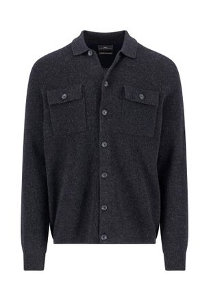 Fynch-Hatton Overshirt aus Woll-Kaschmir-Mix mit Brusttaschen Charcoal/XXL