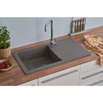 Respekta Einbausp&uuml;le K&uuml;chensp&uuml;le Sp&uuml;le Granit Mineralite 78 x 44 Grau Respekta Denver