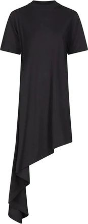 Loulou Studio Femme, Blouses et Chemises, Noir, Taille: 40 FR Robe T-shirt Pliss&eacute;e Asym&eacute;trique
