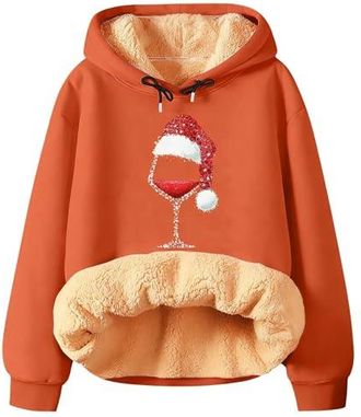 Generic Vestes &agrave; capuche doubl&eacute;es en polaire pour femmes, sweatshirts surdimensionn&eacute;s, douillettes, douces, chaudes et &eacute;paisses, d&eacute;contract&eacute;es pour femmes, je