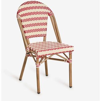 Sklum Sklum - Stapelbarer Gartenstuhl Brielle Bistro aus Aluminium Rot Bordeaux - Creme-Beige