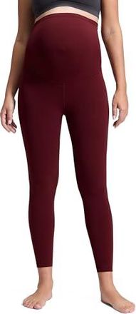 CRZ YOGA Butterluxe Maternity Leggings Over The Belly Leggings de Grossesse Souples - 63cm Merlot Rouge 38
