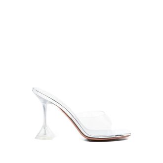 Amina Muaddi Lupita Glass 95 Mule - - Shoes - Damen - Grau - 37 EU