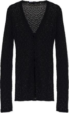 Dolce & Gabbana Transparenter Rollkragen-Cardigan - - Knitwear - Damen - Schwarzk - S