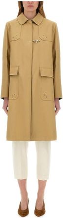 Fay Femme, Manteaux, Beige, Taille: 36 FR Cappotto Tasche a Toppa