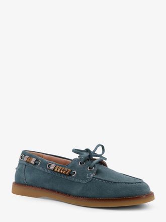Pinko Womens Loafers Grace Suede Blue