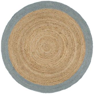 vidaXL Tapis fait &agrave; la main Jute avec bord vert olive 210 cm Vidaxl
