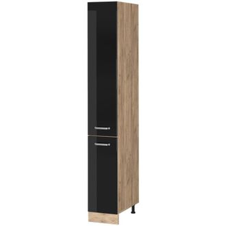 Vicco Hochschrank R-Line, Schwarz Hochglanz, 30 cm