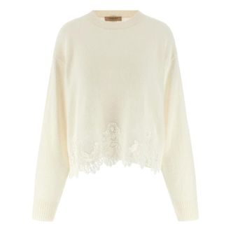 Twinset Femme, Pulls, Blanc, Taille: 38 FR Pull Neige Tricot&eacute;