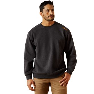 Ariat Mens Rebar Lightweight Sweatshirt Long Sleeve in Charcoal Heather, Size X-Large, by Ariat
