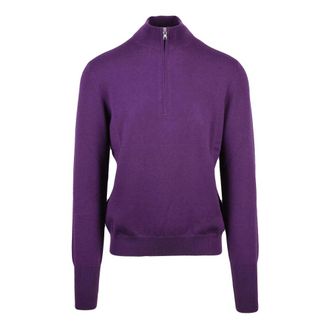 Ballantyne Rollkragenpullover mit Rei&szlig;verschluss - - Knitwear - Herren - Lila - XL