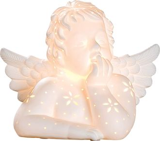 Gilde Tischleuchte Raffael Porzellan weiß matt 23,5 cm hoch Beleuchtung Dekoration Wohnaccessoire Lampen