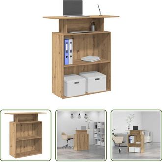 vidaXL Comptoir de r&eacute;ception - Bureau r&eacute;ception ch&ecirc;ne artisanal 100x40x104 cm bois ing&eacute;nierie