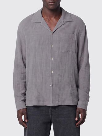 S&eacute;fr Chemise en coton avec col cubain et poche plaqu&eacute;e