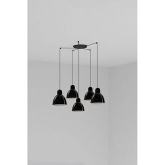 Faro Barcelona Faro Barcelona - Faro venice Plafonnier suspendu &agrave; 5 lumi&egrave;res noir brillant
