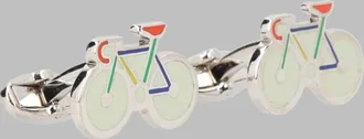 Paul Smith Bicycle-Motif Enamel Cufflinks - Silver