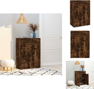 vidaXL Schuhschrank R&auml;uchereiche 60x35x84 cm Holzwerkstoff - Schuhschrank - Garderobe - Regal - Einbauschrank - Wohnraumorganisation