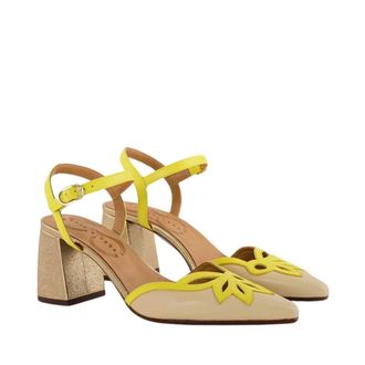 Chie Mihara Metallic Leder Sandalen mit Schnalle - - Shoes - Damen - Beige - 37 EU