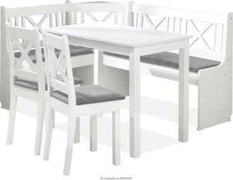 Konsimo Eckbankgruppe CULIO Küchenbank, Sitzgruppe, hergestellt in der EU (Staufach unter der Sitzfläche, 4-tlg., Eckbank, 2 Stühle und Tisch), perfekt für Kü