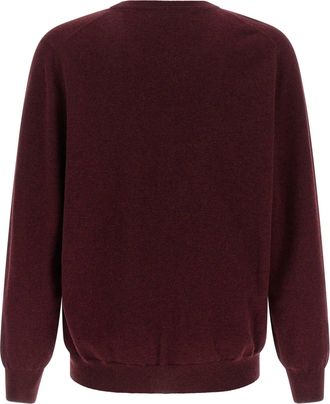 Brunello Cucinelli Pure Cashmere Crew Neck Sweater - Burgundy