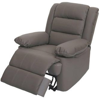 Hhg neuwertig] Fernsehsessel 841, Relaxsessel Liege Sessel, Leder + Kunstleder 101x87x100cm taupe