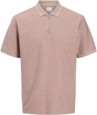 Jack & Jones Jprccronnie SS Zip Polo Noos, Vieux Rose, XL Hommes