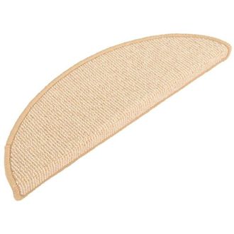 vidaXL Tapis descalier 15 pi&egrave;ces 65 x 21 x 4 cm Cr&egrave;me Demi-rond Grand vidaXL