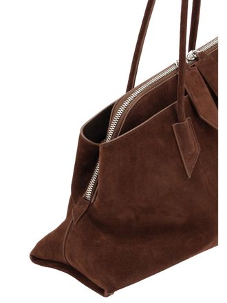 The Attico Womens Shoulder Bag La Passeggiata Suede Blue Calf Leather (bos Taurus)