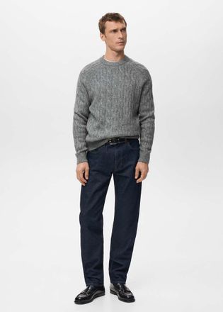 Mango Pull en maille &agrave; torsades gris - Homme - XXL - MANGO MAN