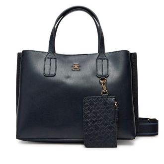 Tommy Hilfiger Handtasche Tommy Hilfiger Th Distinct Mini Tote AW0AW17192 Dunkelblau