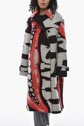 Stella McCartney Doppelreihiger Mantel BLANKET Aus Wolle Mit Color-Block Stella McCartney