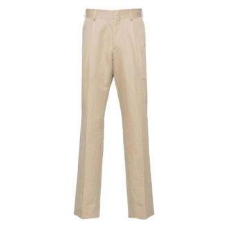 Brioni Homme, Pantalons, Beige, Taille: XL Pantalon Beige en Lin Coton Casual